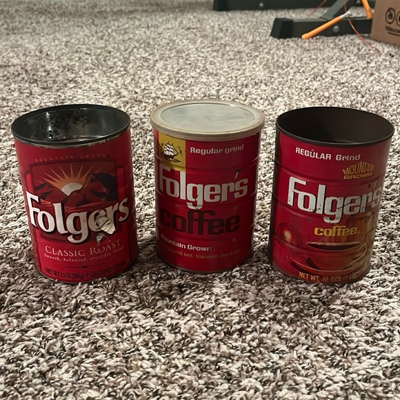 Kitchen | Three Vintage Folgers Coffee Cans | Poshmark